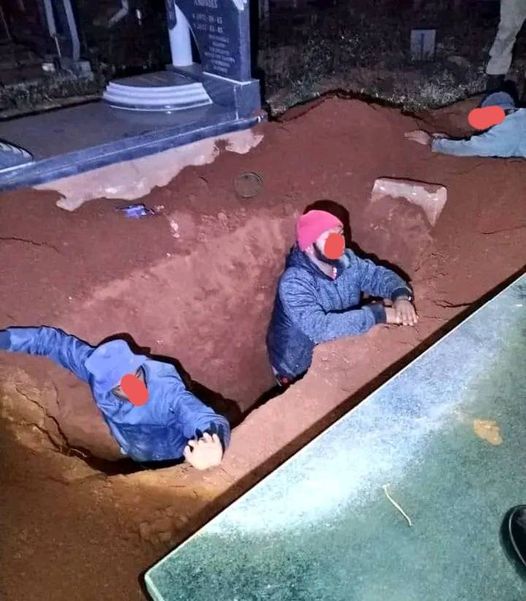 3 people caught red-handed digging up graves looking for dead people’s ...